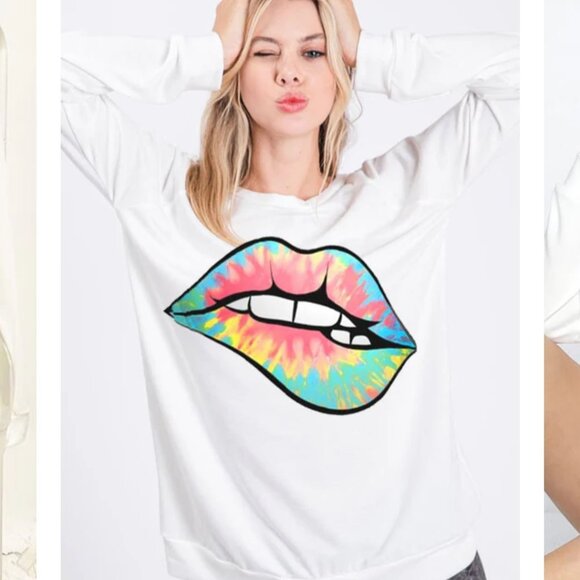BiBi | Tops | Bibi Loose Fit Graphic French Terry Wide Neck | Poshmark